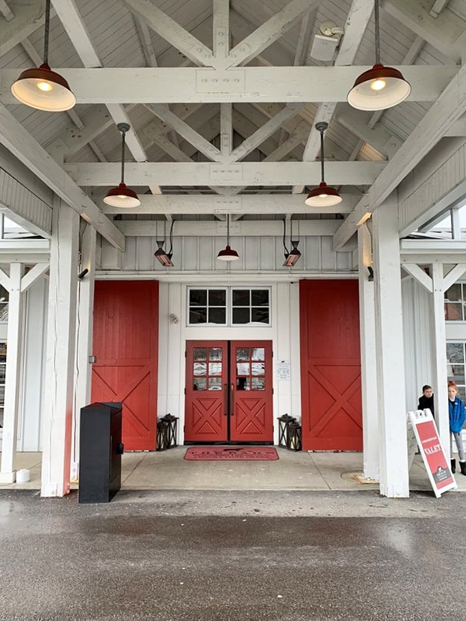 These red doors aren't just an entrance&mdash;they're a portal to satisfaction. Walking through them is like getting permission to indulge.