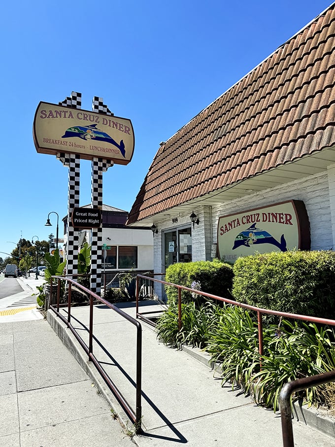 That distinctive red-tiled roof and welcoming entrance say it all: good food awaits, and your wallet will thank you.