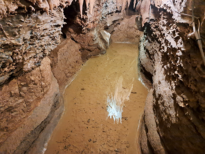 When it rains, it pours&mdash;sometimes right into the caverns, creating temporary pools that reflect the ancient ceiling above.