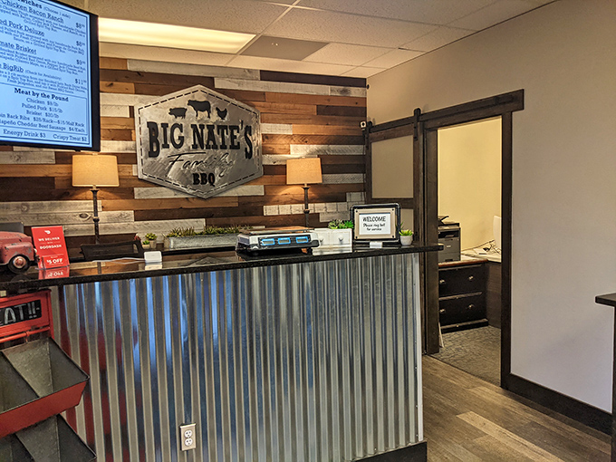 Where the barbecue journey begins. That "Welcome to the Family" sign isn't just decoration—it's the most honest statement in the restaurant.