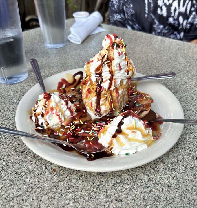 Fried ice cream that makes you wonder why we don't fry everything sweet&mdash;crispy outside, creamy inside, and topped with enough whipped cream to make a cloud jealous.