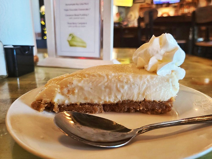 Key lime pie provides the perfect sweet finale, creamy and tart like Florida sunshine captured in dessert.