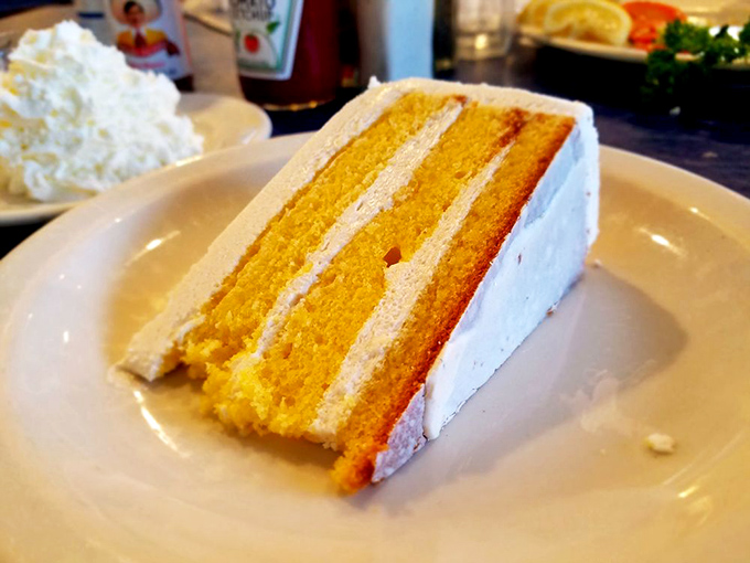 A slice of lemon cake that proves Sea Harvest understands the importance of a sweet finale&mdash;bright, light, and the perfect counterpoint to a seafood feast.