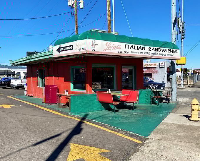 Luigi's outdoor setting offers the perfect stage for the sandwich theater that's about to unfold on your taste buds.