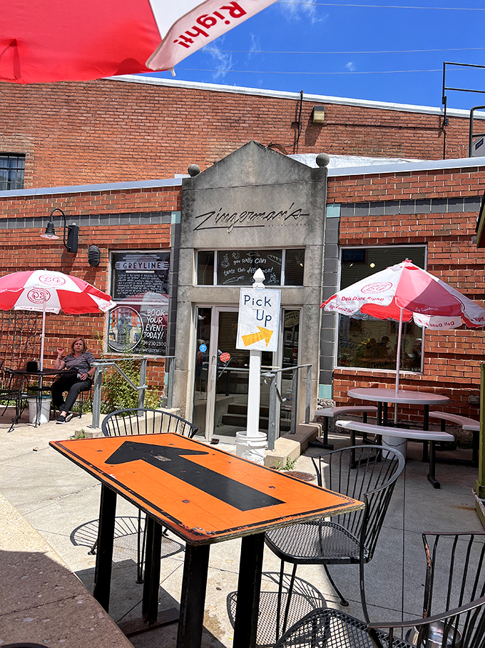 Outdoor seating where summer dreams and sandwich schemes come together under Michigan skies. Some pleasures are meant to be savored alfresco.