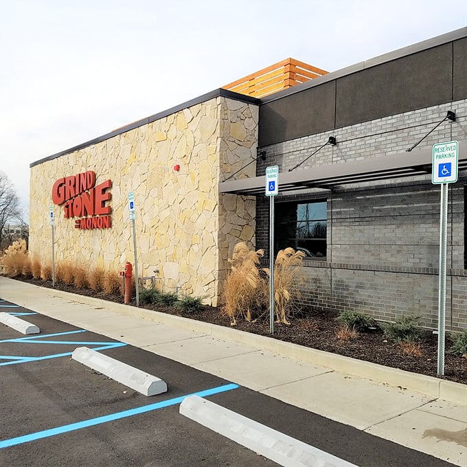 Even the exterior side view has curb appeal &ndash; stone walls and ornamental grasses setting the stage for the culinary performance waiting inside.