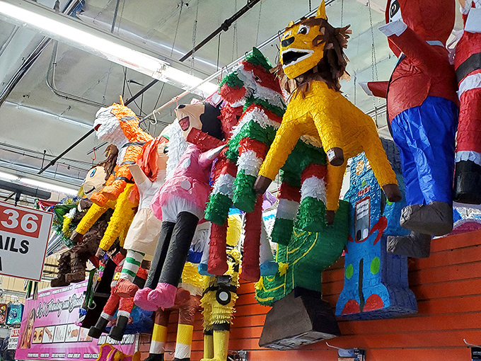 Pi&ntilde;atas hang like colorful sentinels, each one promising a party where smashing things with a stick is not only allowed but encouraged.