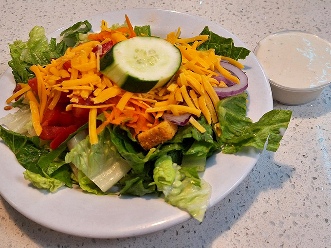 A garden-fresh salad for when you want to pretend you're being virtuous before ordering that slice of mile-high pie.