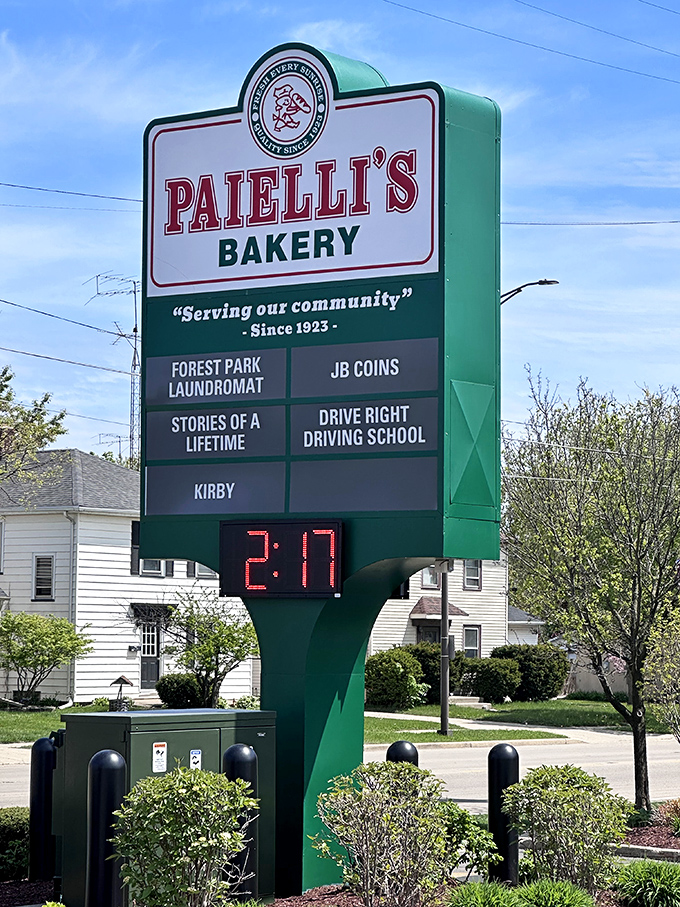 This sign doesn't just tell time&mdash;it announces your proximity to deliciousness. The community connections listed below tell the real story.