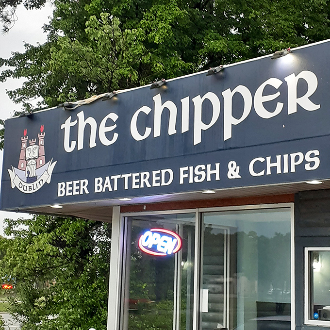 The Chipper's sign promises exactly what it delivers &ndash; proper beer-battered fish and chips that transport you across the Atlantic with every bite.