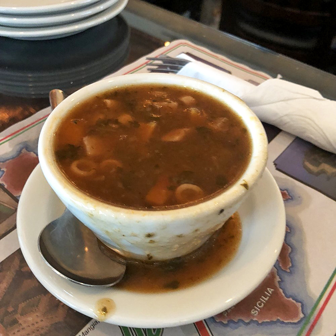 Minestrone soup that tastes like someone's Italian grandmother is in the kitchen, stirring memories and flavors into every spoonful.
