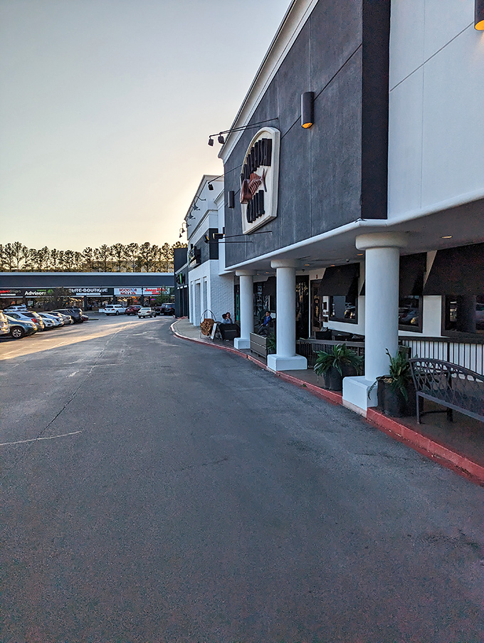 As dusk settles, Bonefish Grill's exterior takes on an inviting glow &ndash; a siren call to those seeking seafood salvation after a long day.