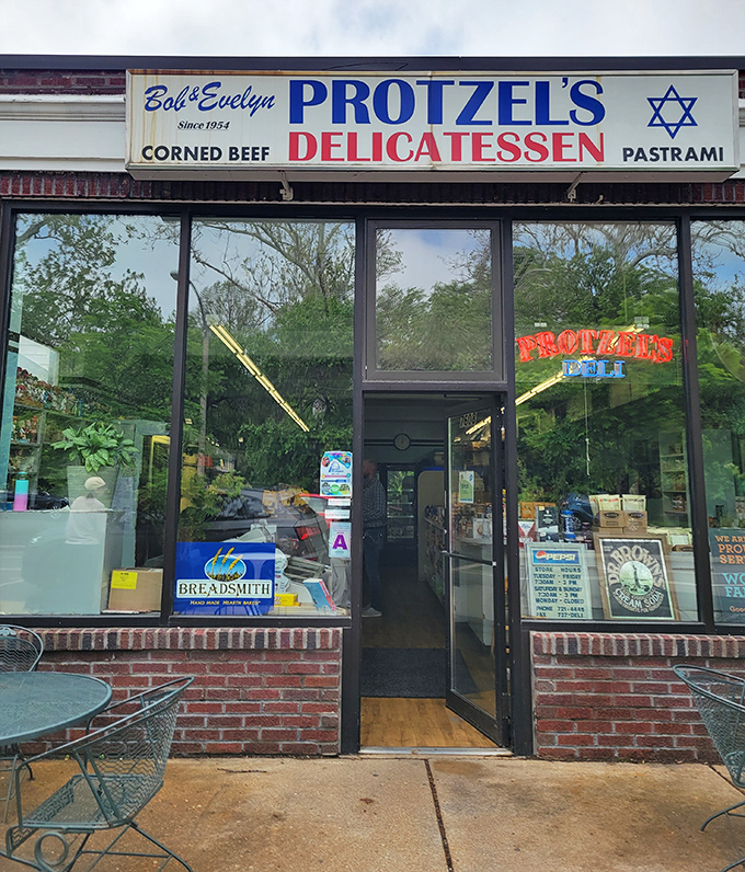 The sign that signals salvation for the sandwich-starved. Those red letters spell relief for anyone craving authentic deli in the heart of Missouri.