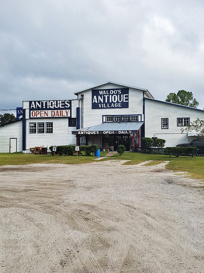 Rain or shine, the hunt continues. Even under cloudy skies, Waldo's Antique Village beckons with the promise of discoveries worth the drive.