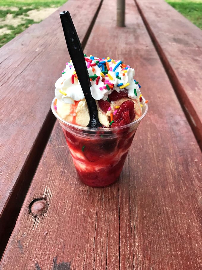 This strawberry sundae isn't just dessert&mdash;it's summer captured in a cup, complete with sprinkles that promise to make any day better.