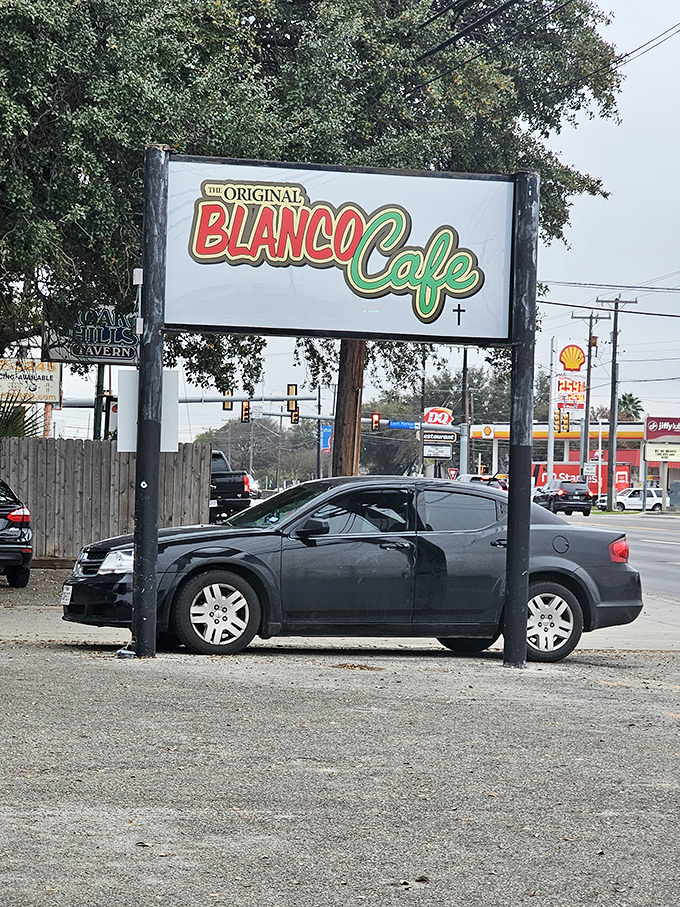 A sign that doesn't need to shout—it just confidently announces: "The enchiladas you've been dreaming about are right here."