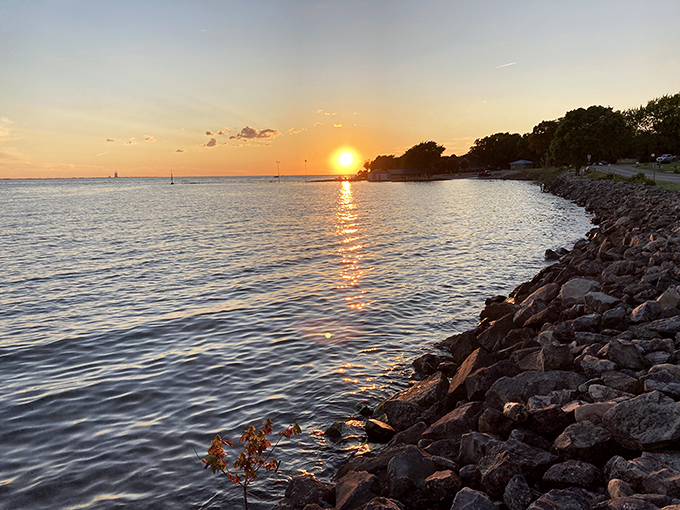 Nature's grand finale—a Catawba sunset paints the sky in impossible colors, turning even the most casual observer into a momentary poet.