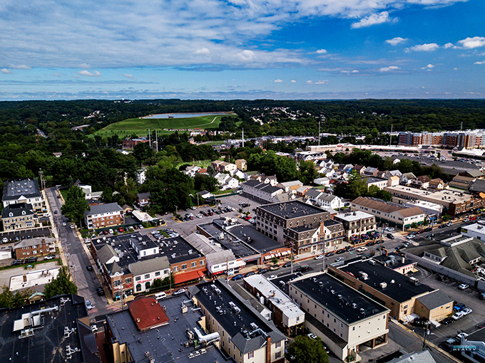 From above, Newark reveals its perfect balance of development and green space, a small town with big personality.