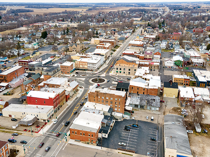 From above, Urbana reveals itself as a perfect grid of possibility &ndash; a small town with big character nestled into Ohio's patchwork landscape.