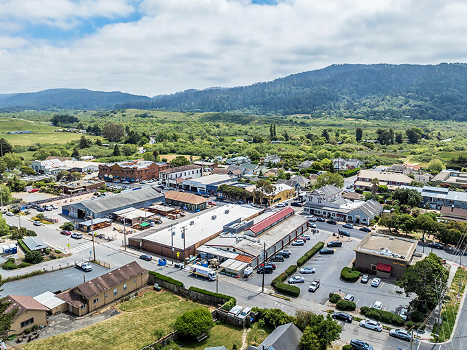 Rolling hills cradle Point Reyes Station, where the pastoral landscape reminds visitors of West Marin's agricultural roots.