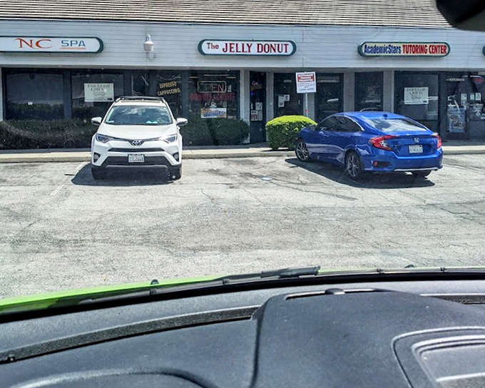 Nestled between everyday businesses, this donut shop is the neighborhood's sweet secret. Worth seeking out.