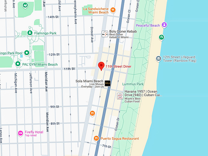16. 11th street diner map