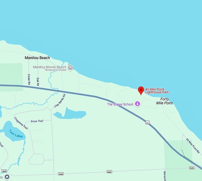 16. 40 mile point lighthouse park map