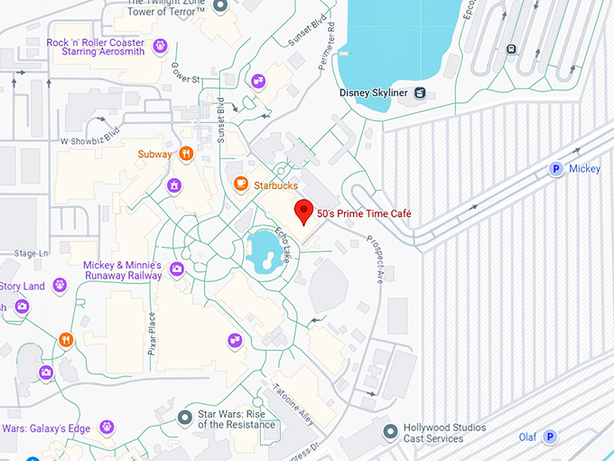 16. 50's prime time café map