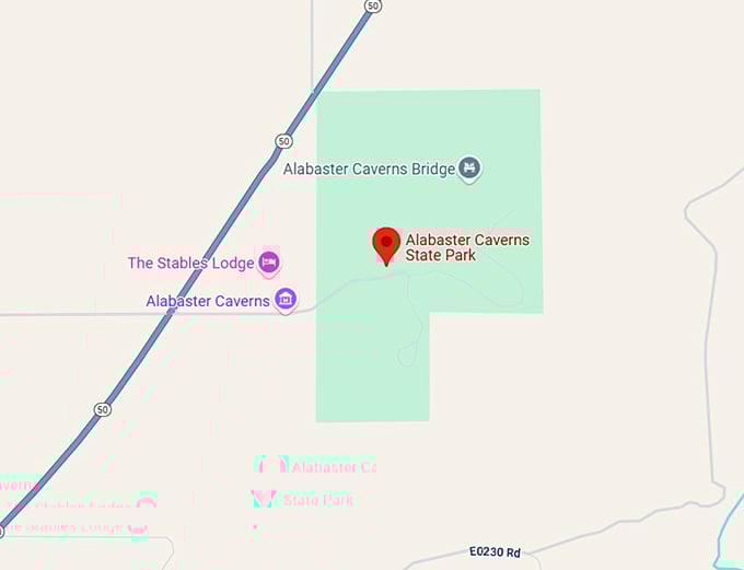 16. alabaster caverns state park map