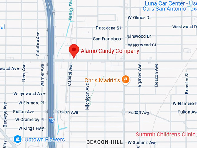 16. alamo candy company map