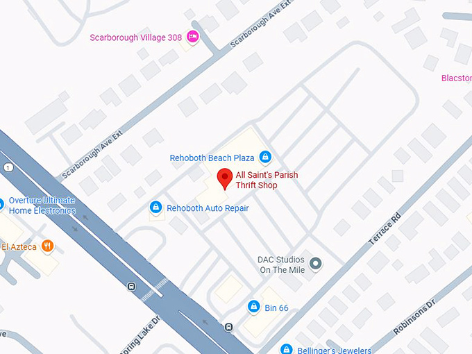 all saint's parish thrift shop map