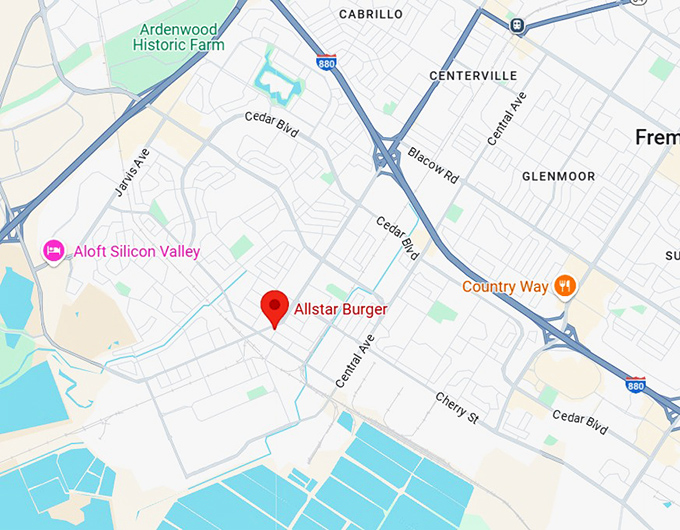 16. allstar burger map