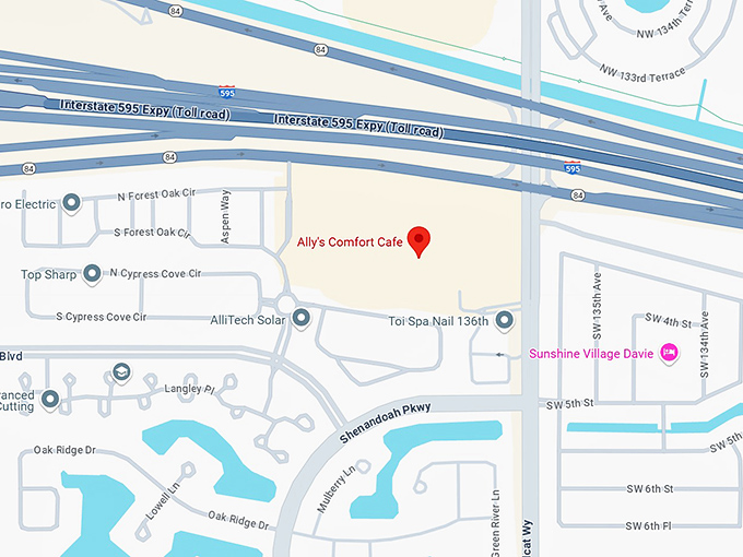 16. ally's comfort cafe map