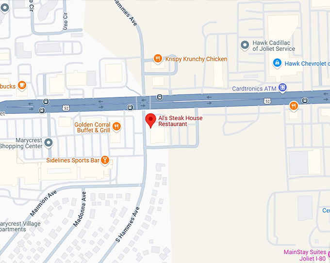 16. al's steak house restaurant map
