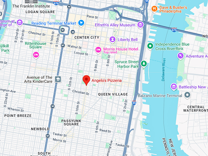 16. angelo's pizzeria map