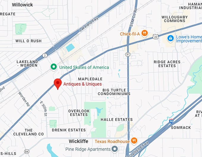 16. antiques & uniques map