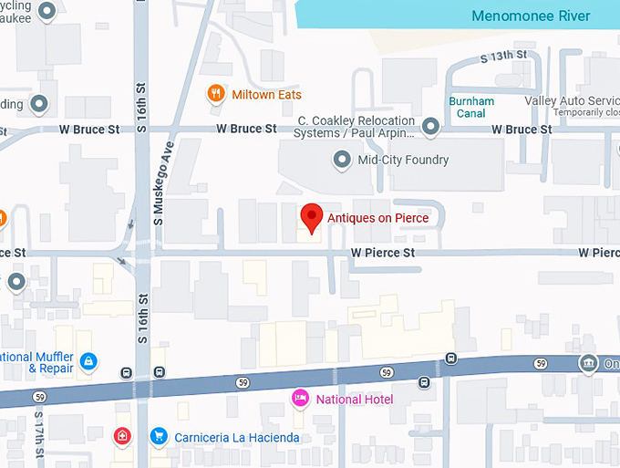 antiques on pierce map