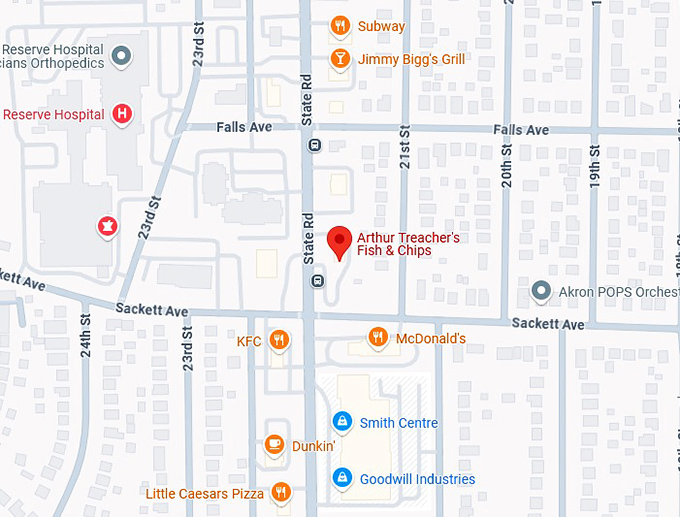 16. arthur treacher's fish & chips map