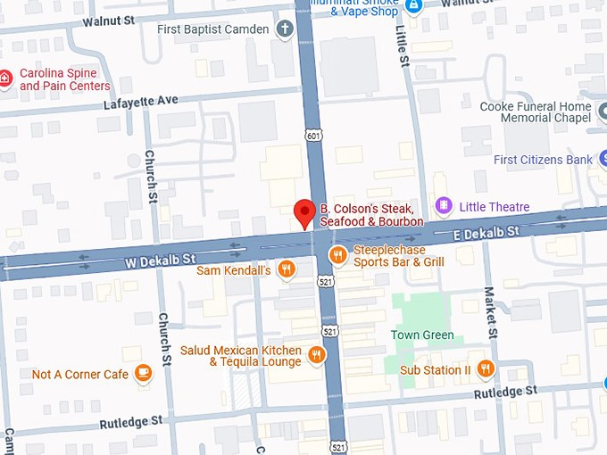 16. b. colson's steak, seafood & bourbon map