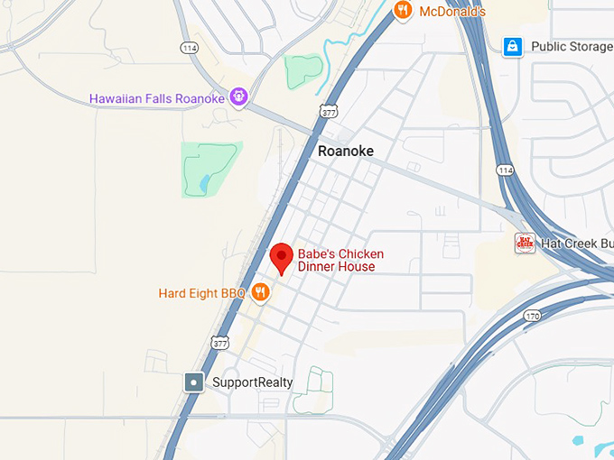 16. babe's chicken dinner house map