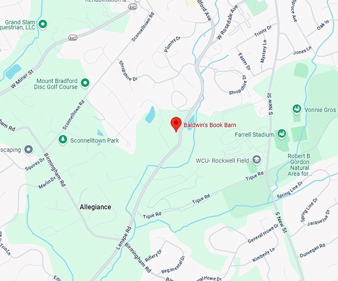 16. baldwin's book barn map