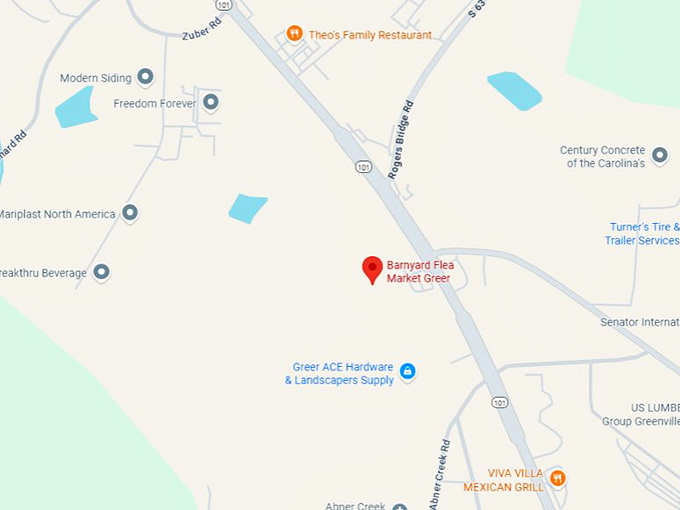16. barnyard flea market greer map