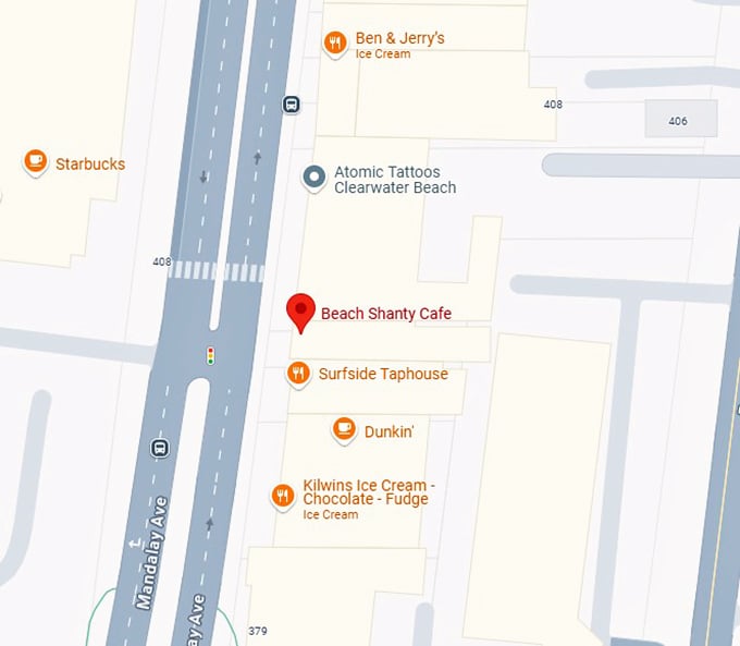 beach shanty cafe map