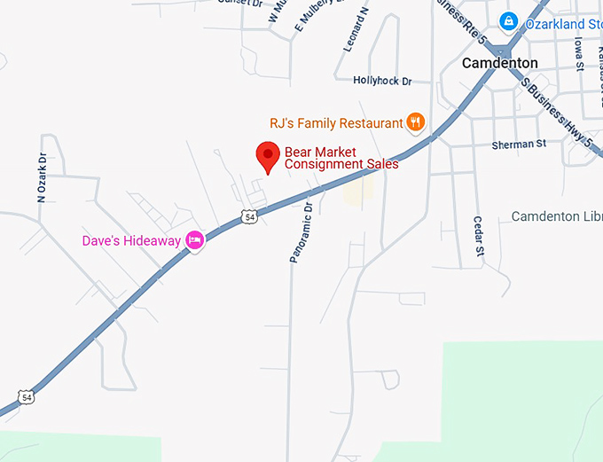 16. bear market consignment sales map