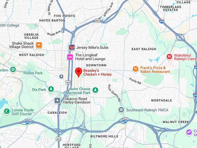 16. beasley's chicken + honey map