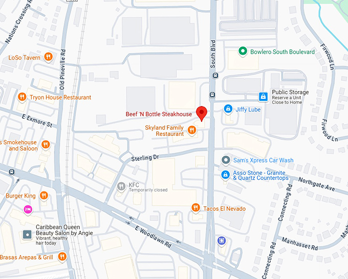 16. Beef 'N Bottle Steakhouse Map