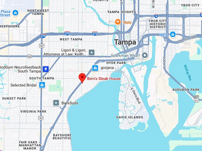 16. bern's steak house map