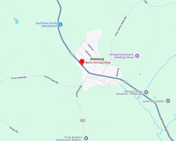 16. bert's hot dog shop map