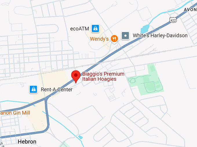 16. biaggio's premium italian hoagies map