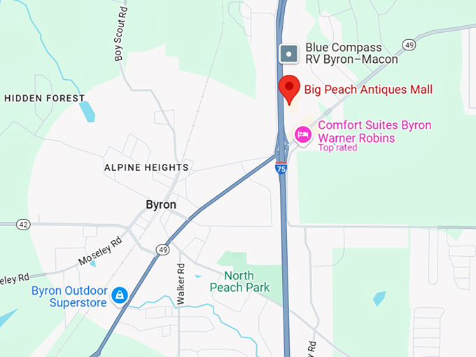 16. big peach antiques mall map